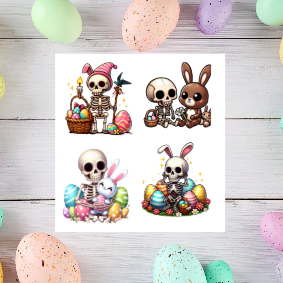 Cute Easter Skeletons Deco Planner Stickers - Etsy