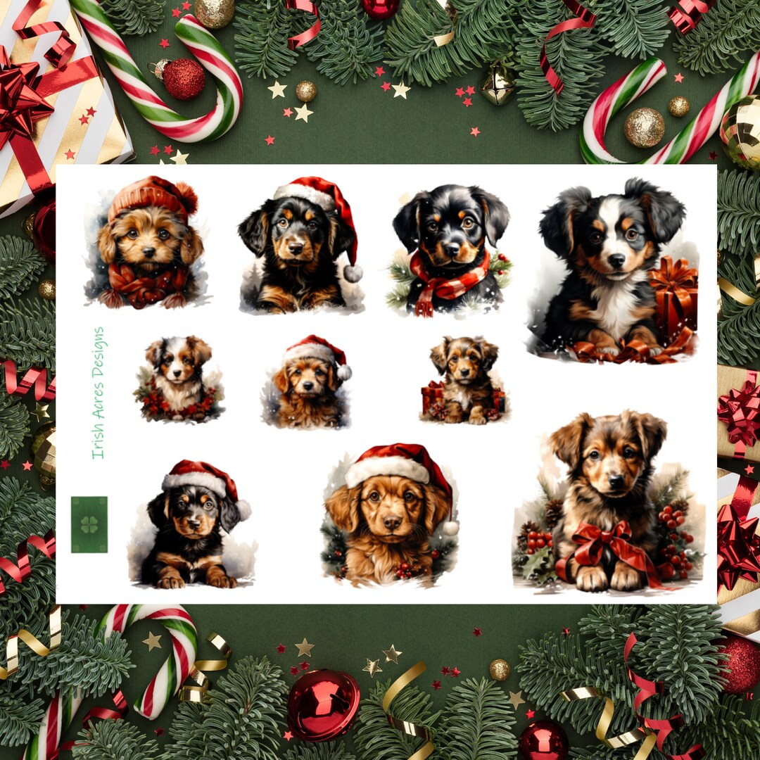 Holiday Puppies Deco Planner Stickers - Etsy