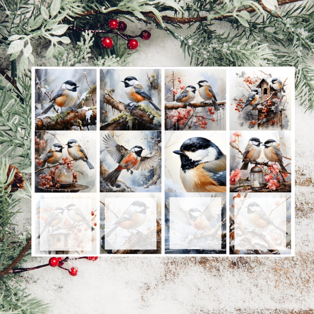 Chickadees Planner Sticker Boxes - Etsy