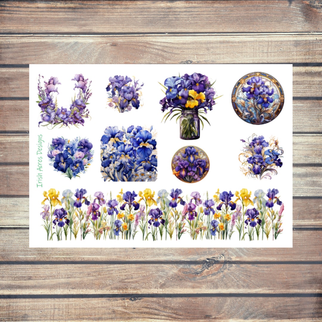 Iris Deco Planner Stickers - Etsy