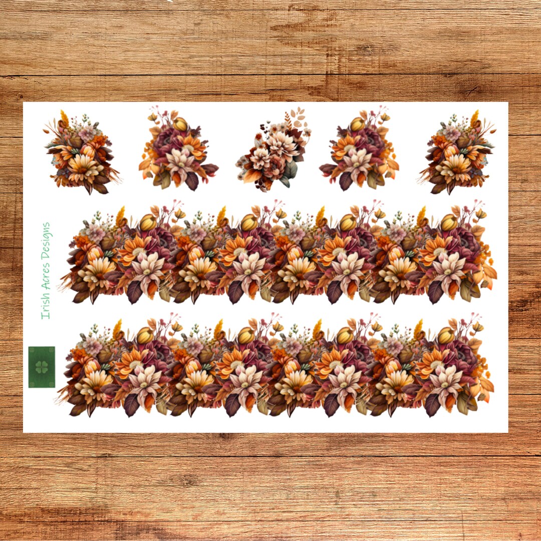 Autumn Floral Deco Border Planner Stickers - Etsy