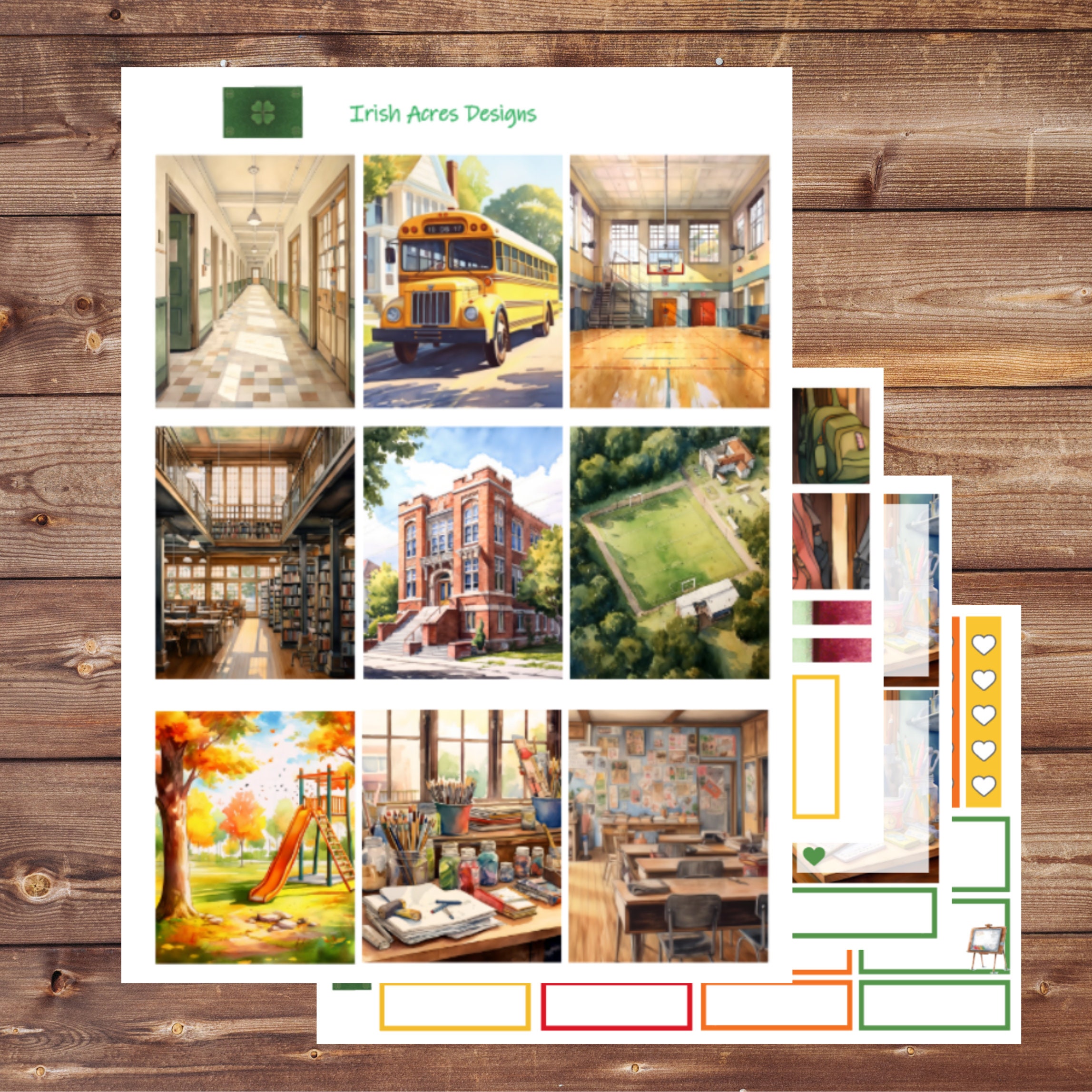 School Days Planner Sticker Kit - Etsy