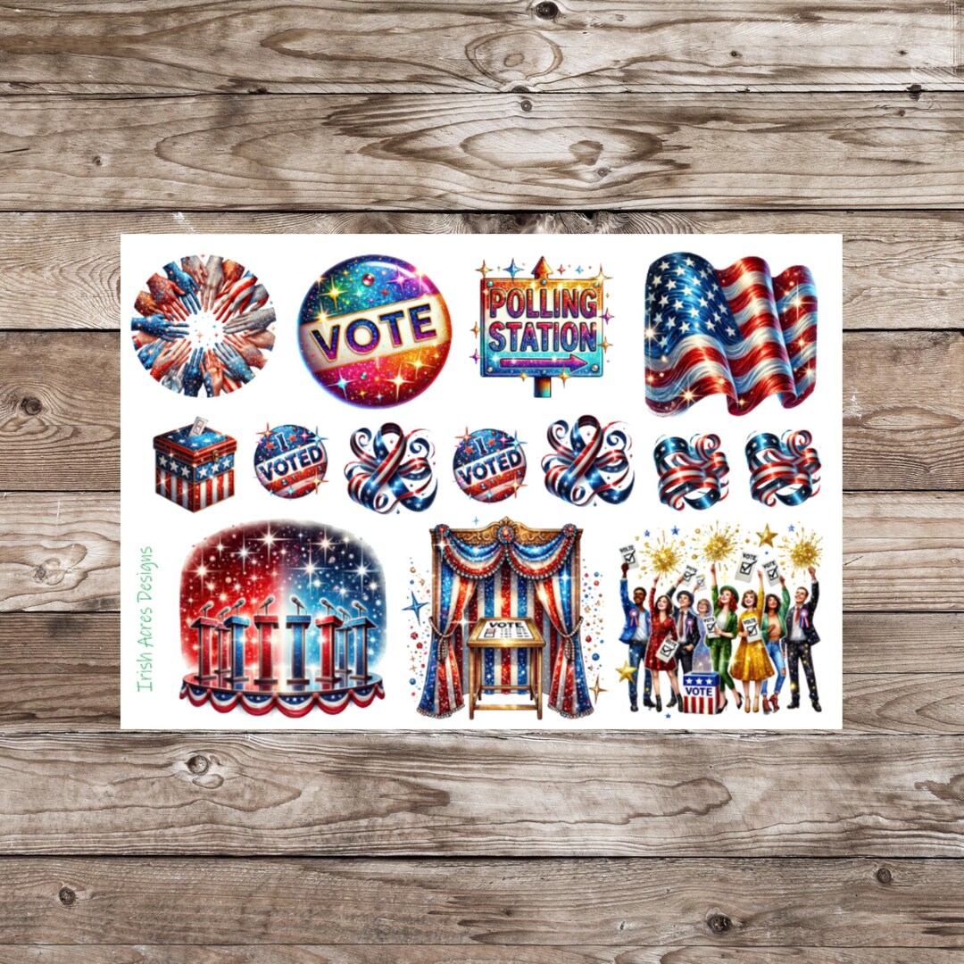 Election Day Deco Planner Stickers - Etsy