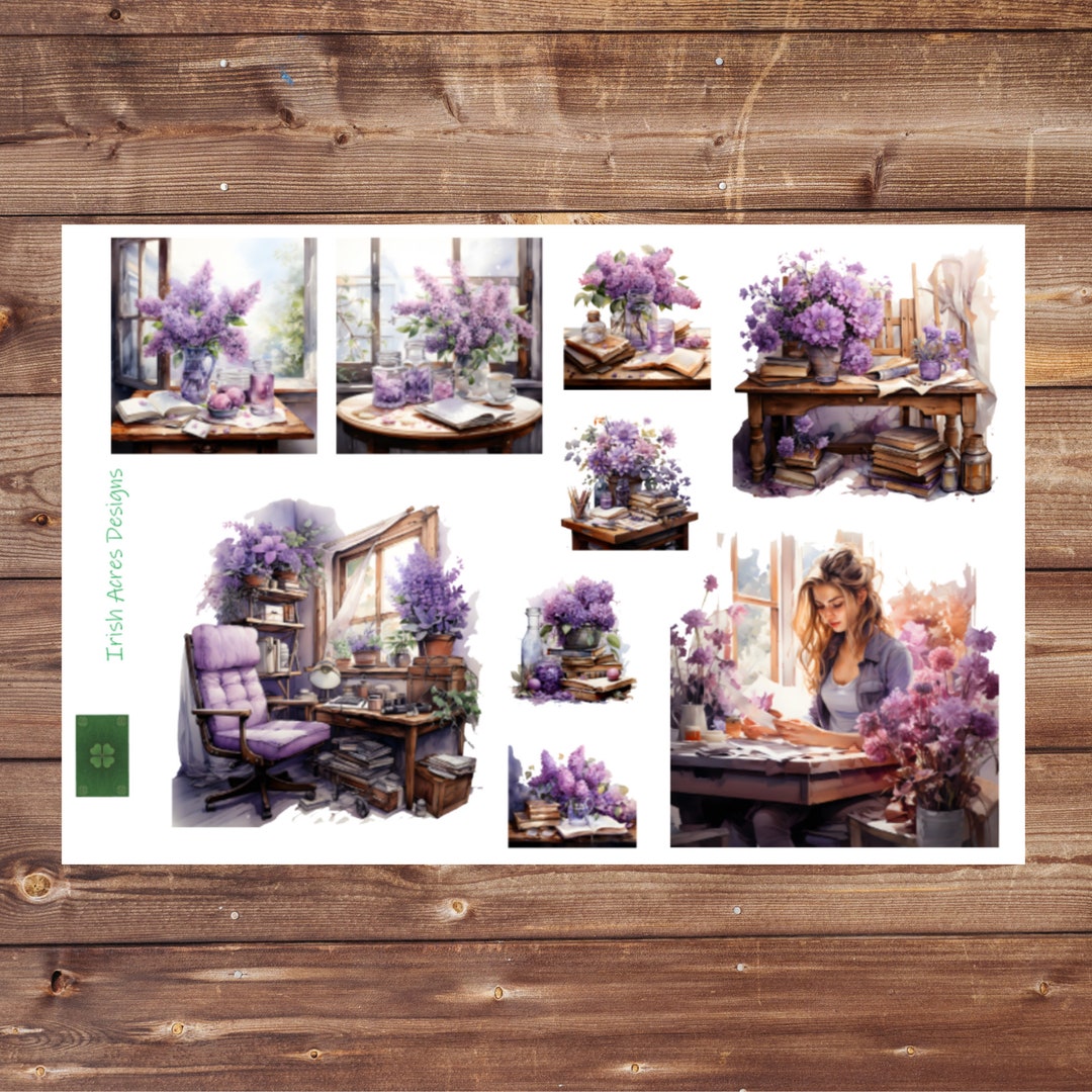Lilac Purple Planner Girl Deco Planner Stickers - Etsy