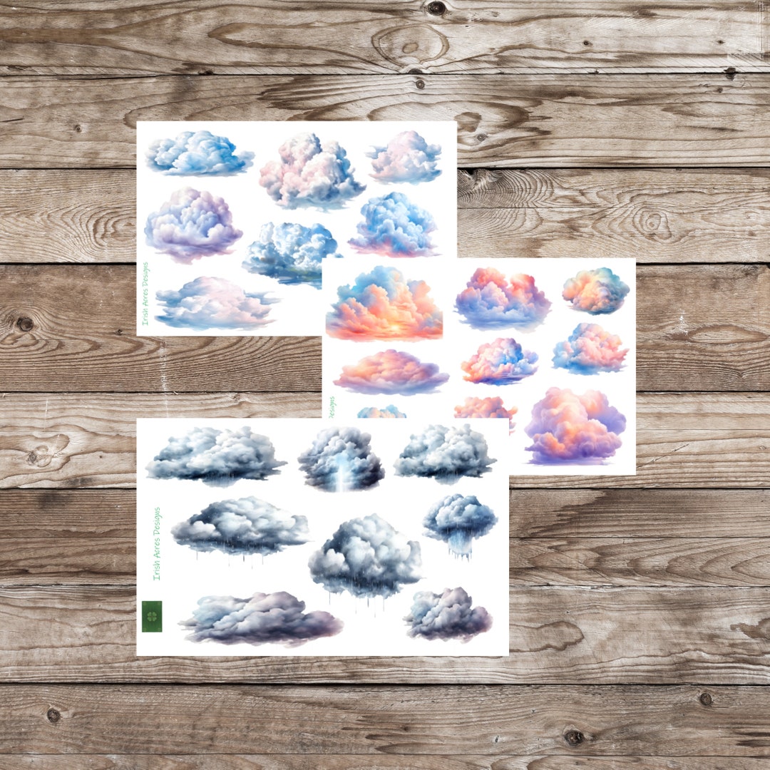 Realistic Clouds Deco Planner Stickers - Etsy