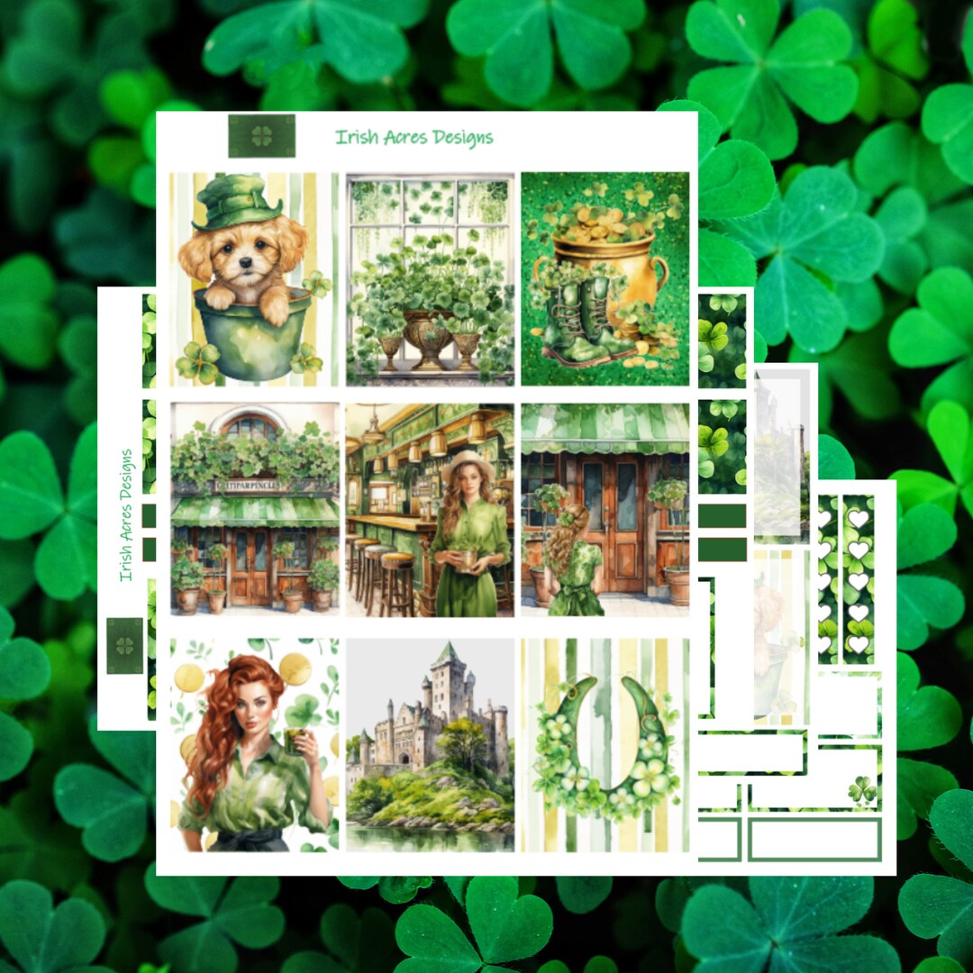St. Patrick's Day Planner Sticker Kit - Etsy