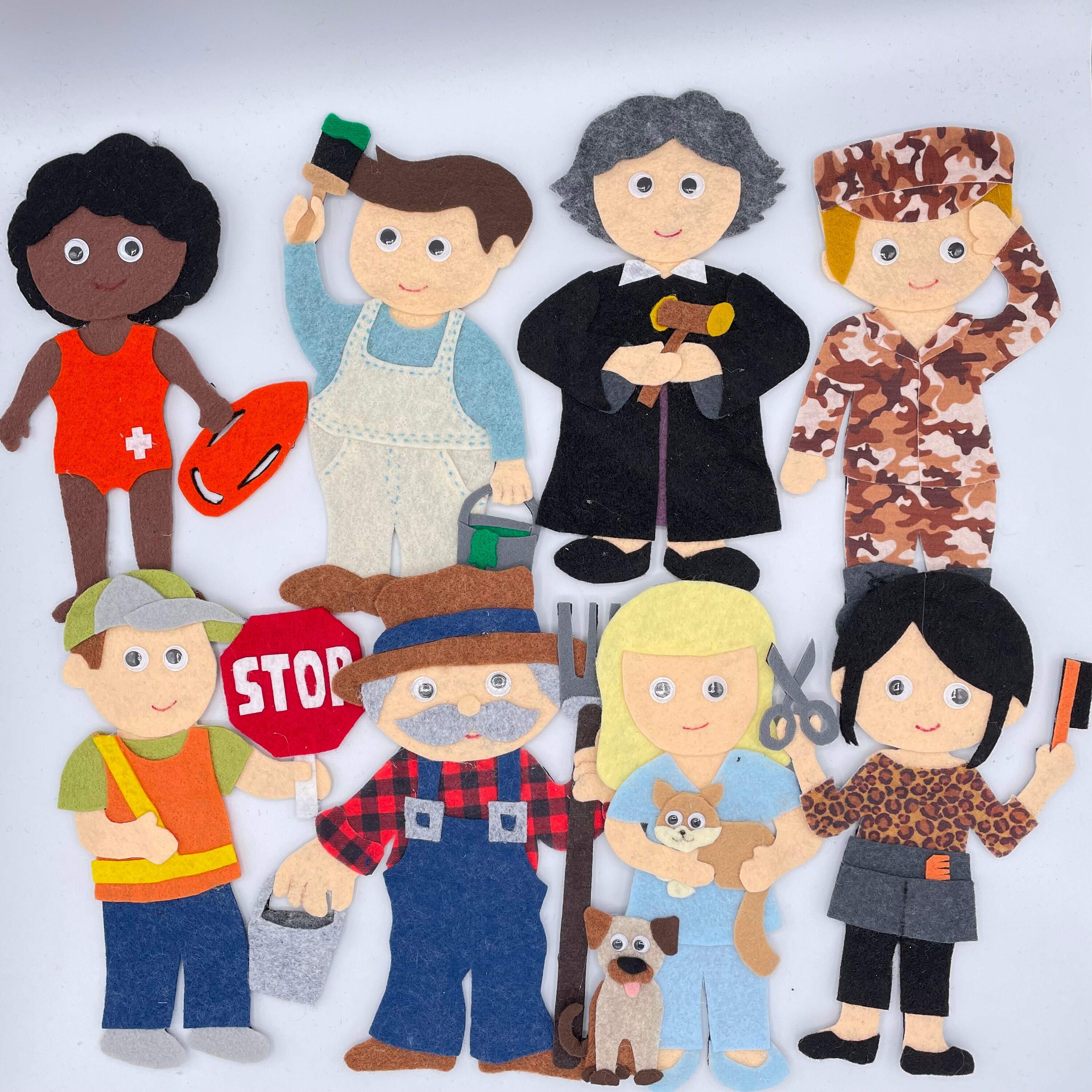 Community Helpers 2 Felt Board or Stick Puppet Patterns PDF - Etsy