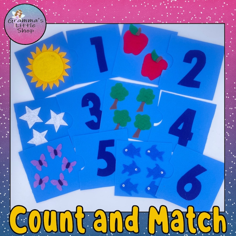 Count and Match Felt Puzzle Pattern Felt Counting Puzzle - Etsy