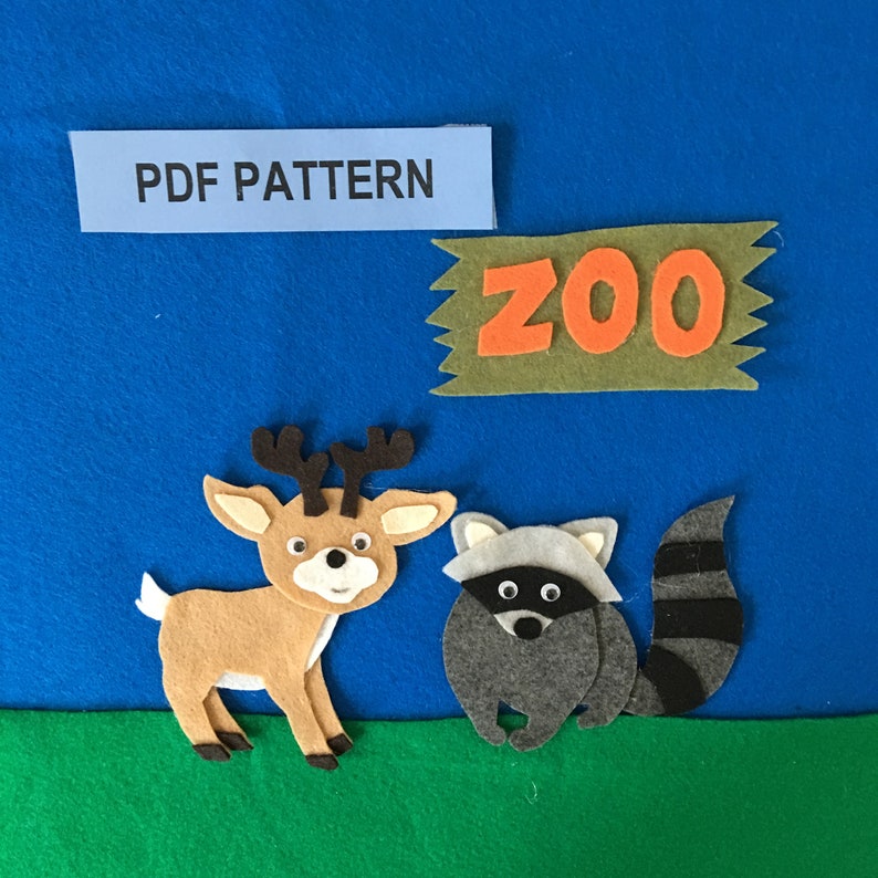 At the Zoo Animals Patterns for Use on a Felt Board or Flannel | Etsy