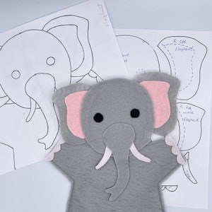 Elephant Hand Puppet Pattern, PDF Pattern for Hand Puppet, Puppet ...