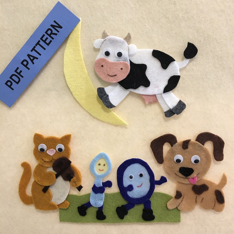 Hey Diddle Diddle Felt Board Story Pattern – Cat and Fiddle (PDF ...