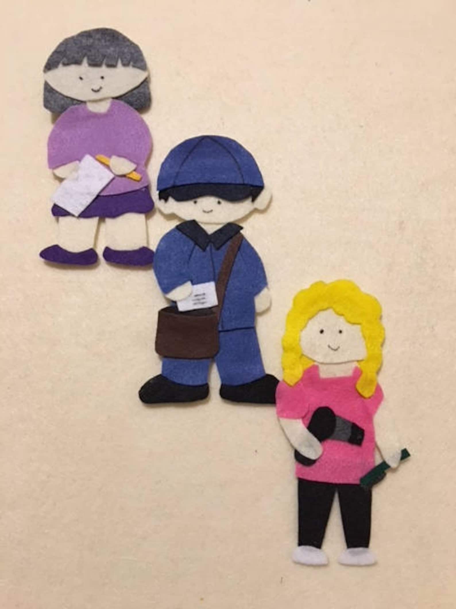 Community Helpers Felt Board Patterns Policeman Fireman - Etsy