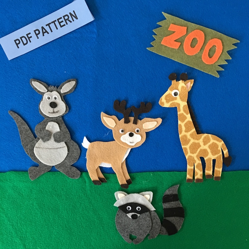 At the Zoo Animals Patterns for Use on a Felt Board or Flannel | Etsy