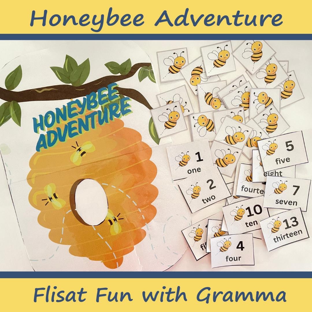 Flisat Printable Honey Bee Counting, Preschool Counting Activity ...