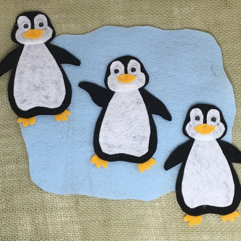 5 Perky Penguins Penguin Felt Story Felt Board Pattern DIY - Etsy
