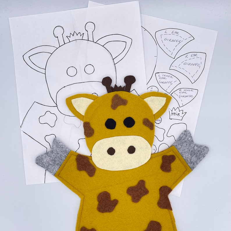 Giraffe Hand Puppet Pattern PDF Pattern for Hand Puppet - Etsy