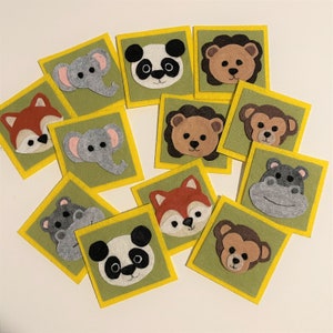 Zoo Animal Matching Game for a Felt Board - DIY Downloadable Pattern - Etsy