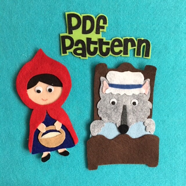 Little Red Riding Hood and the Big Bad Wolf Felt Board Pattern | Etsy ...