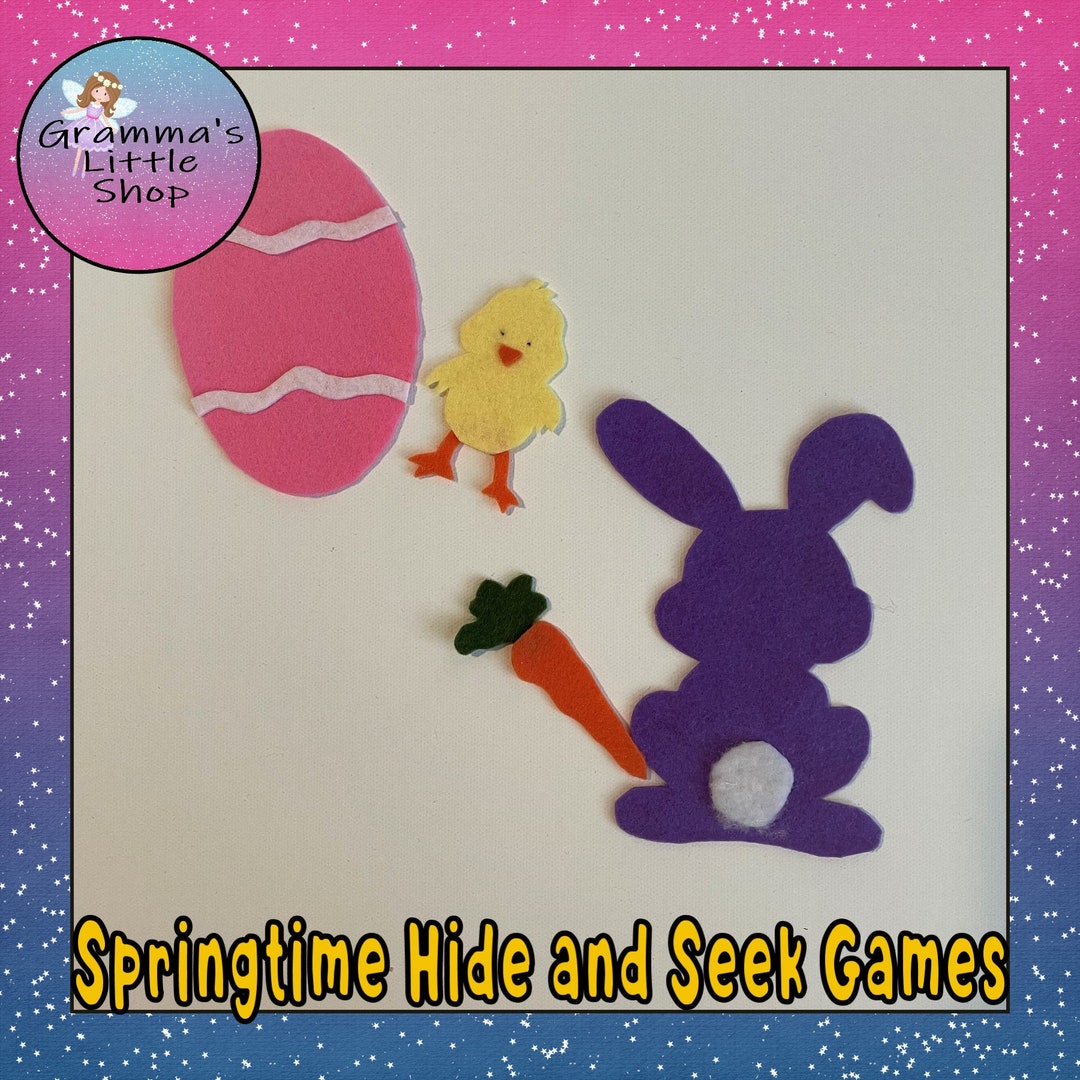 Springtime Hide and Seek Games, Bunny and Carrot, Chick and Eggs, Felt ...