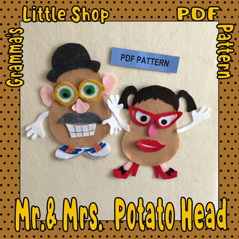 Mr & Mrs Potato Head Felt Board Pattern for the Classic Game | Etsy