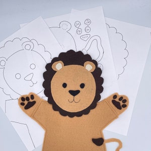 Lion Hand Puppet Pattern, PDF Pattern for Hand Puppet, Puppet Sewing ...