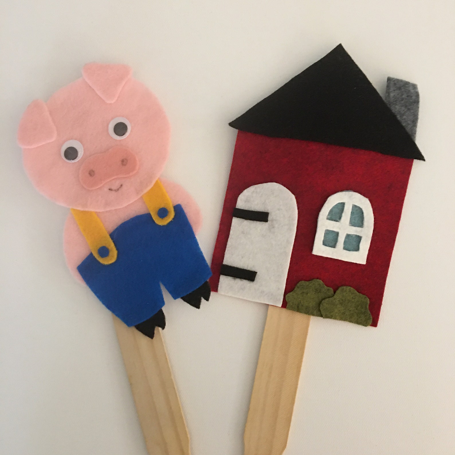 3 Little Pigs Puppets Puppet Pattern Stick Puppets DIY - Etsy