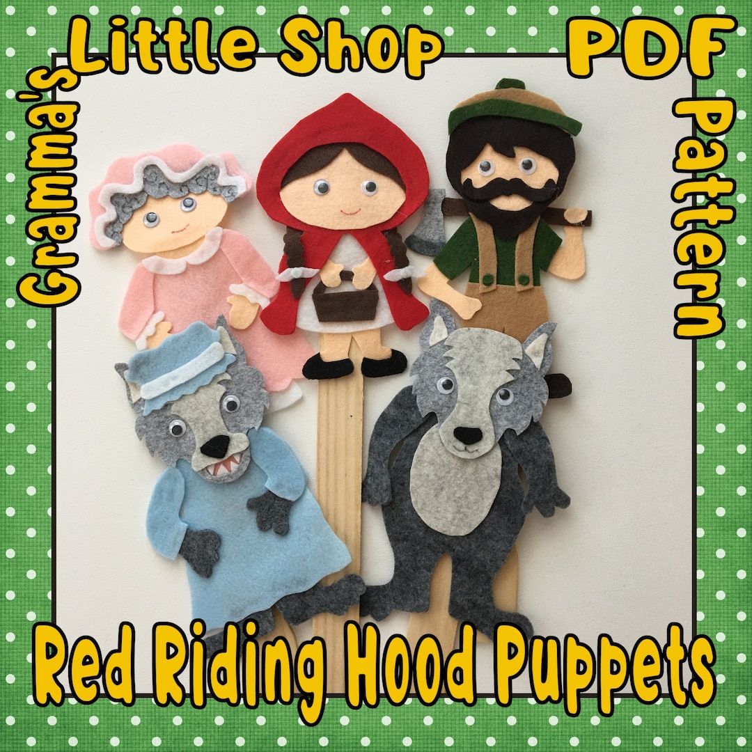 Red Riding Hood, Puppet Pattern, Puppet on a Stick - PDF Downloadable ...