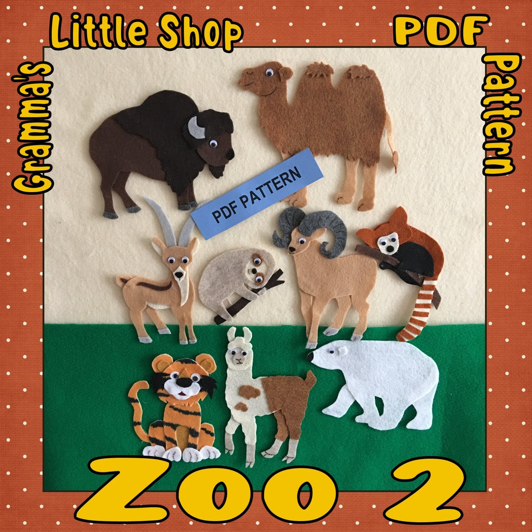 At the Zoo Set 2 - Animal Patterns to Be Used on a Felt Board or ...