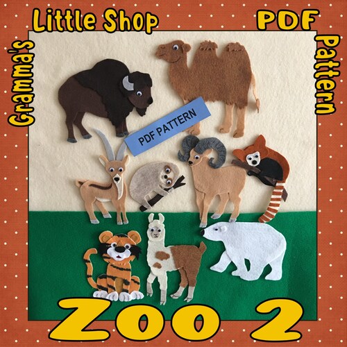 At the Zoo Animals Patterns for Use on a Felt Board or Flannel - Etsy UK