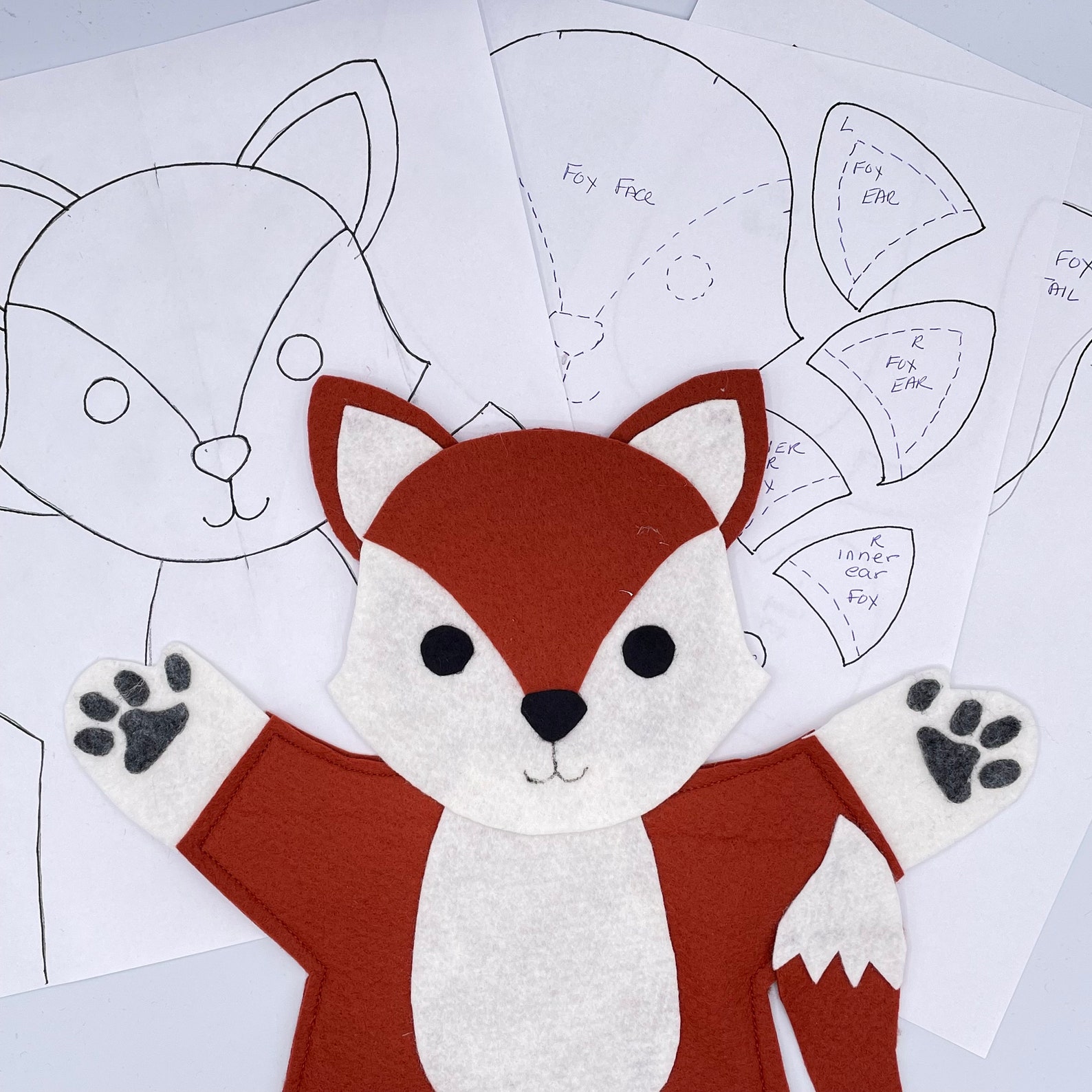 Fox Hand Puppet Pattern PDF Pattern for Hand Puppet Puppet - Etsy