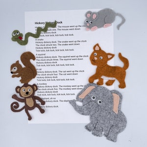 Hickory Dickory Dock Nursery Rhyme DIY Pattern for Interactive Felt ...