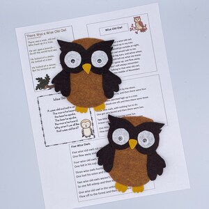 5 Wise Little Owls Felt Pattern With 5 Rhymes Included. Fall Fun ...