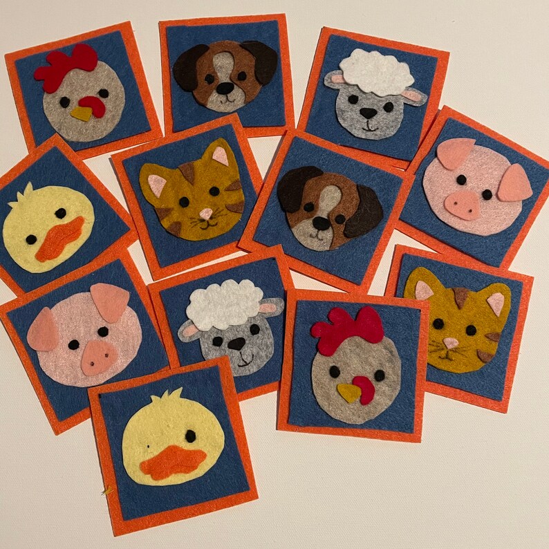Farm Animal Match Game for Felt Board DIY Downloadable - Etsy