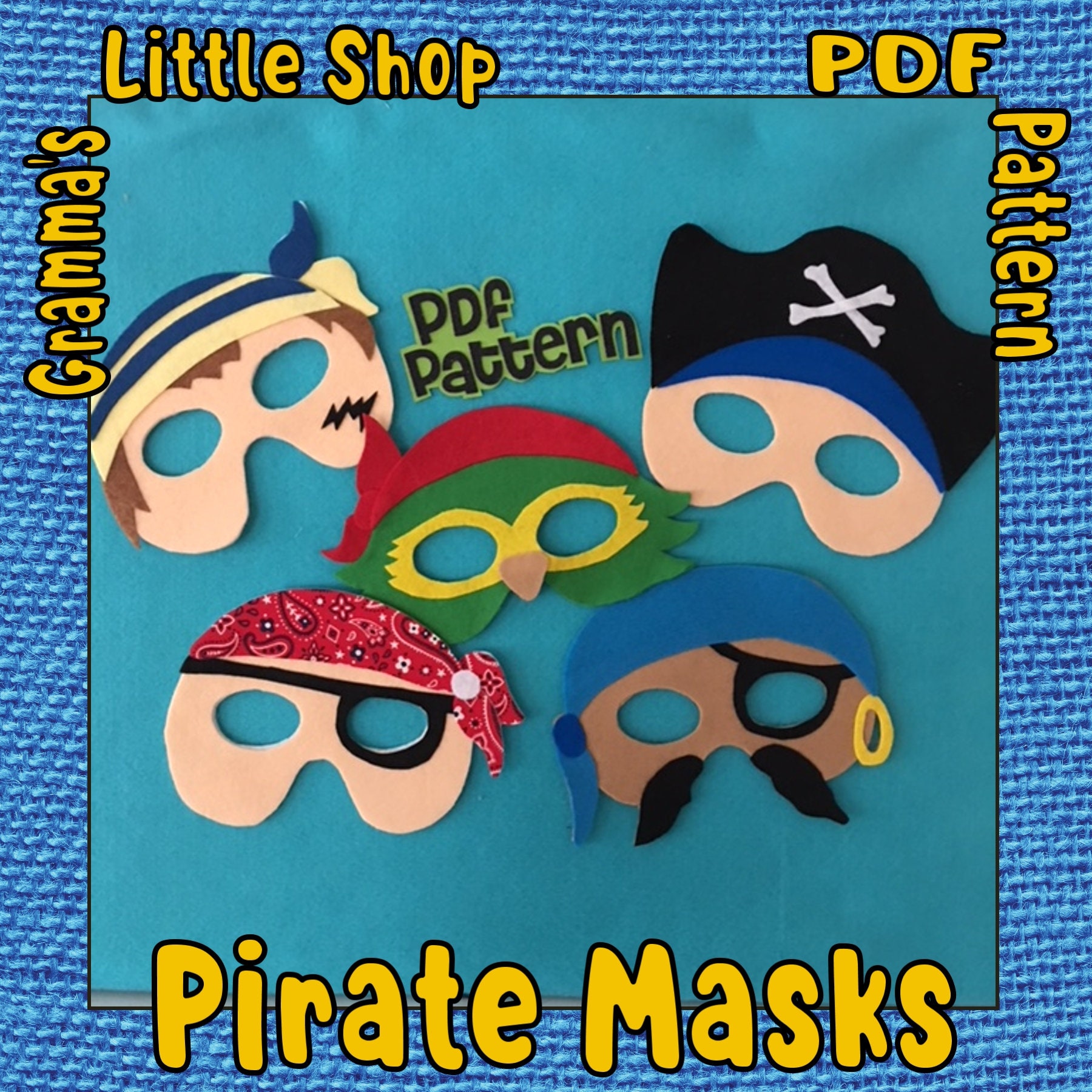 Pirate Masks Patterns for Dress up Play Easy to Make PDF | Etsy
