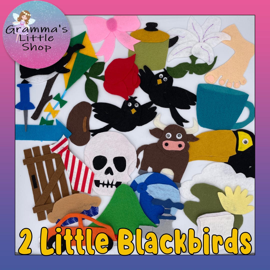 2 Little Blackbirds, Felt Board, Finger Puppets, Early Literacy Felt ...
