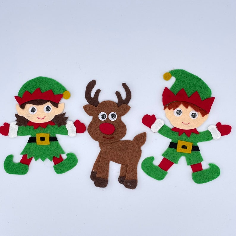 5 Little Elves Jumping on the Sleigh Felt Pattern Christmas | Etsy