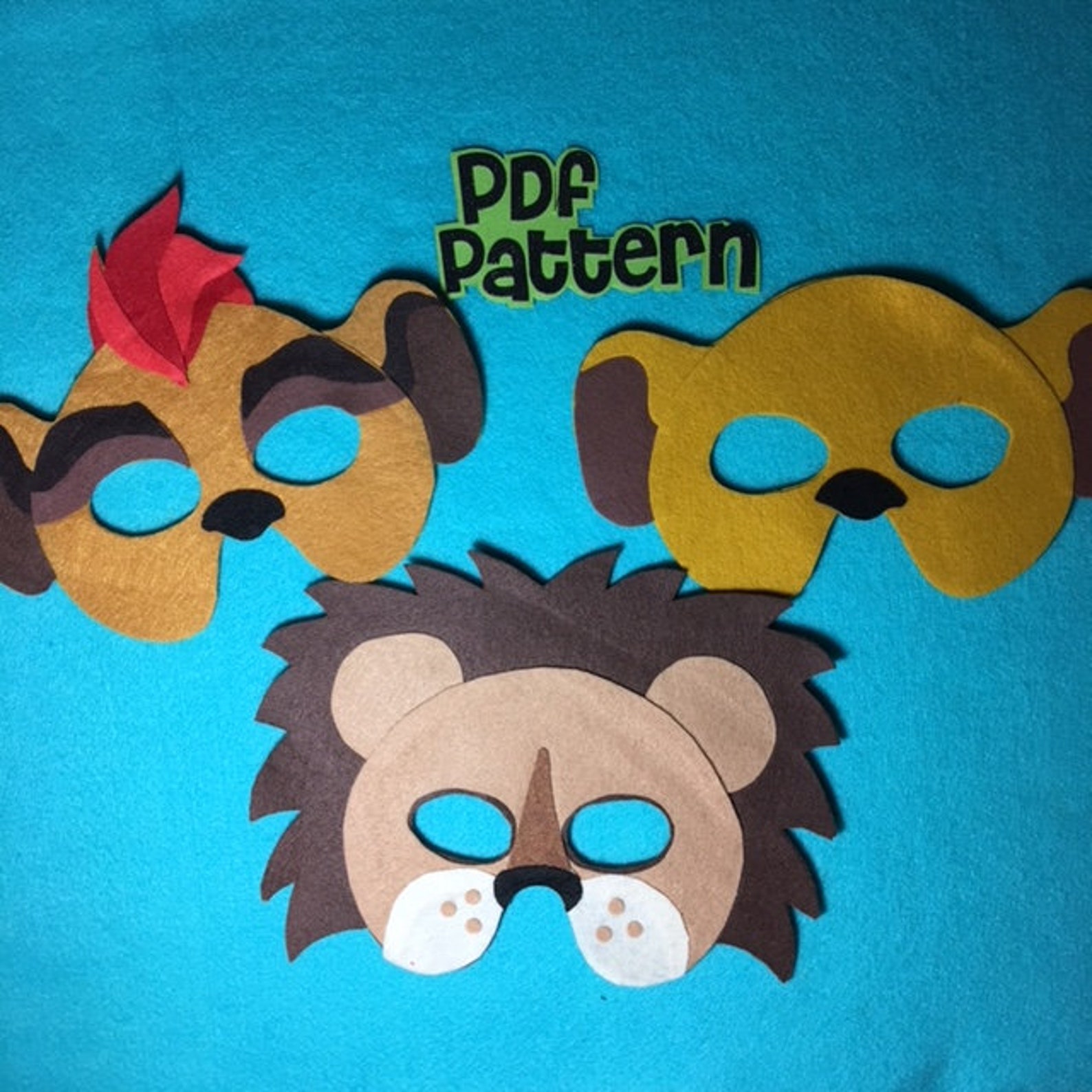 Lion Mask Lion Pride Mask Patterns for Pretend Play PDF - Etsy