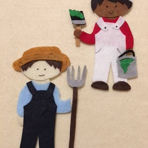 Community Helpers Felt Board Patterns, Policeman, Fireman, Chef ...