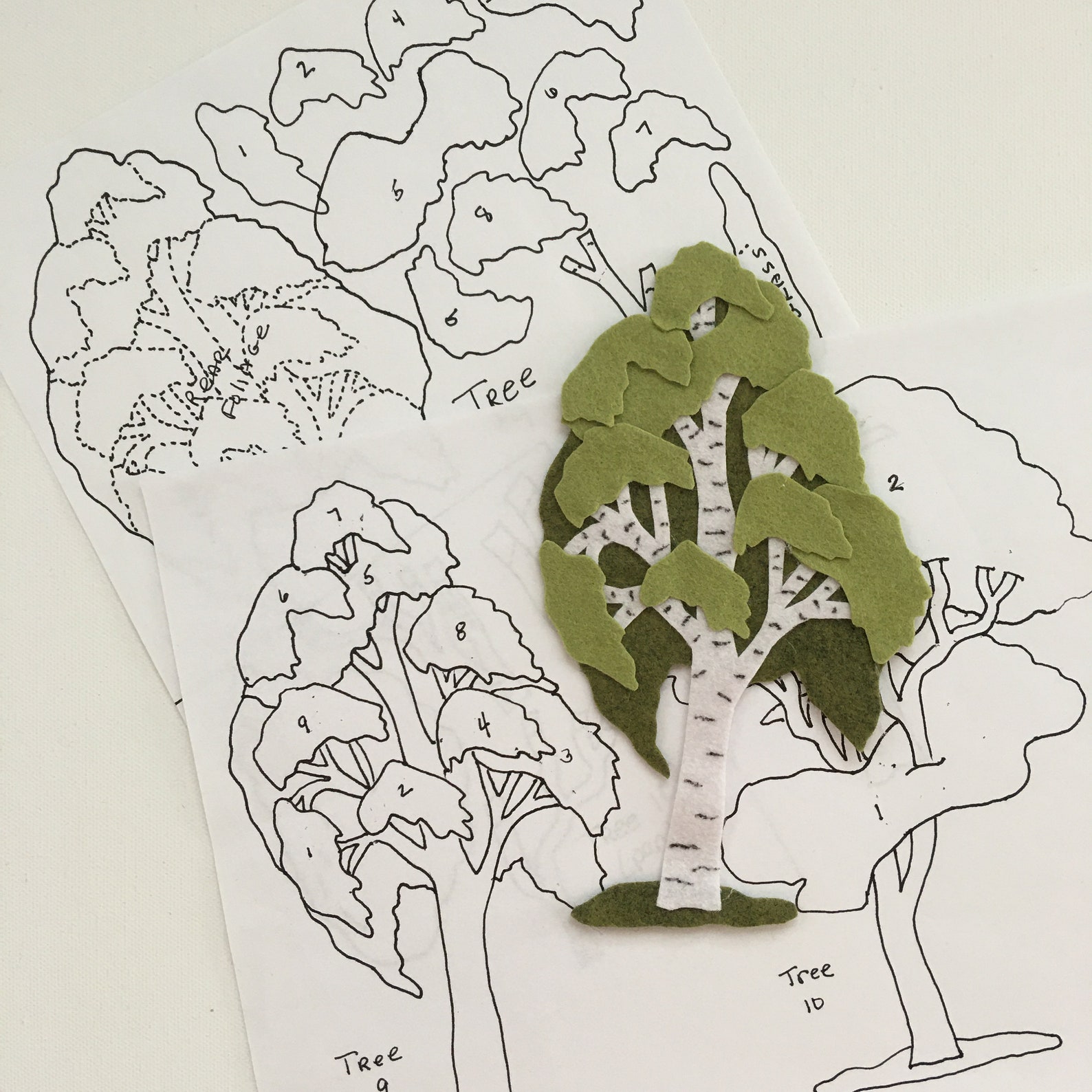 Tree Felt Patterns Assorted Felt Tree Patterns for Use on a - Etsy