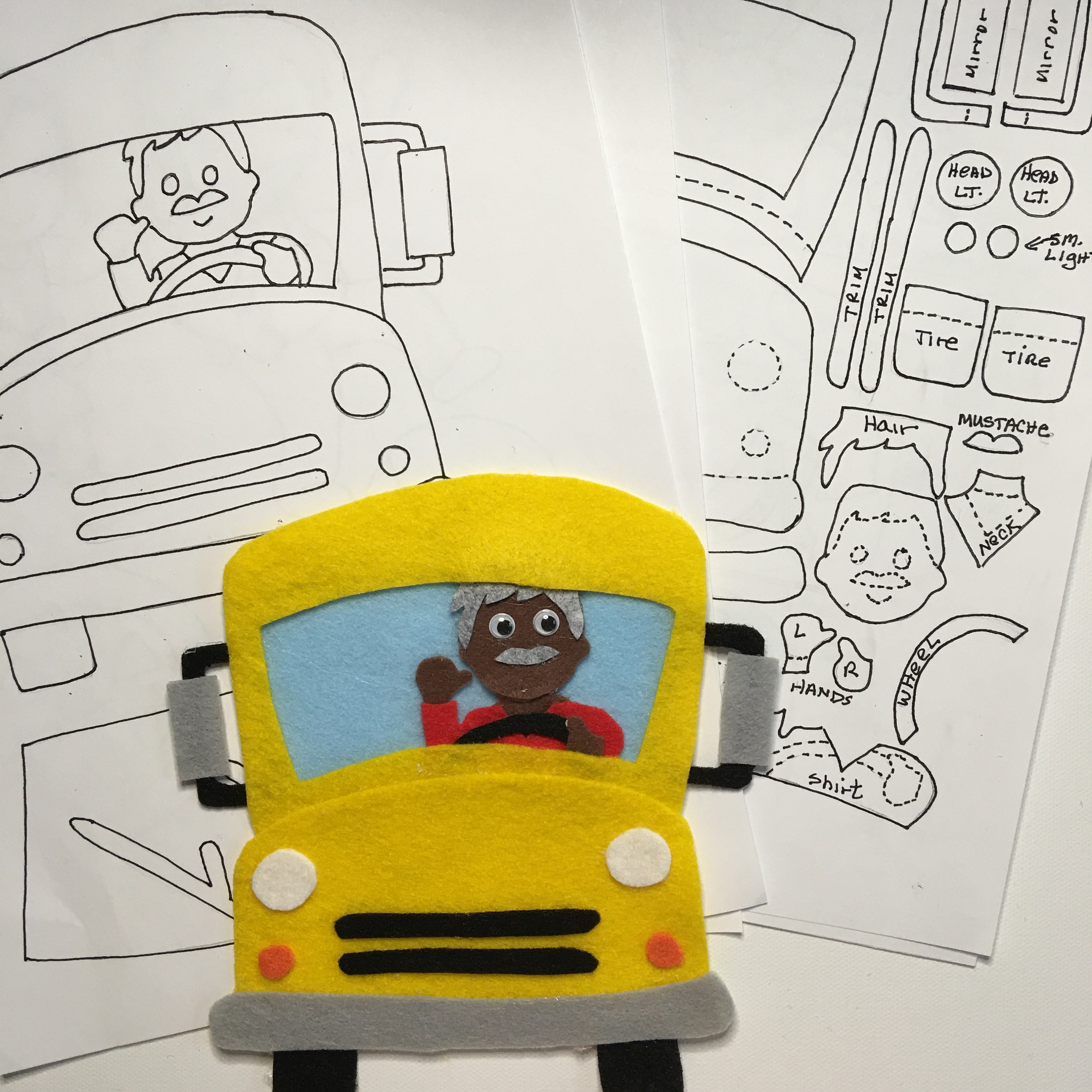 Wheels on the Bus Felt Story Pattern - PDF Downloadable Pattern - Etsy ...