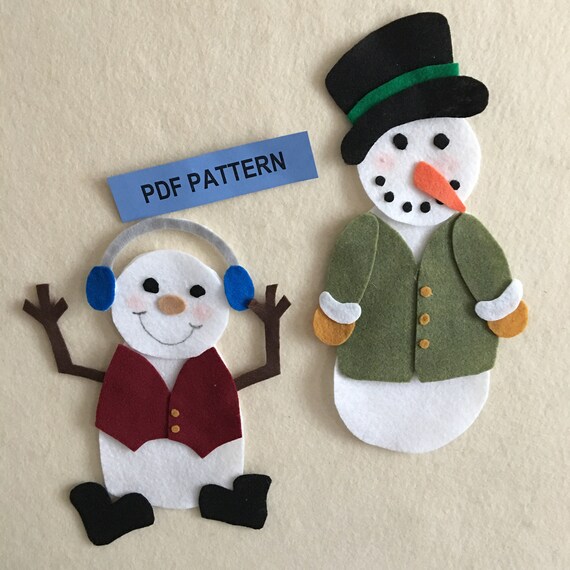 Snowman pattern for Felt Board Play PDF PATTERN ONLY | Etsy