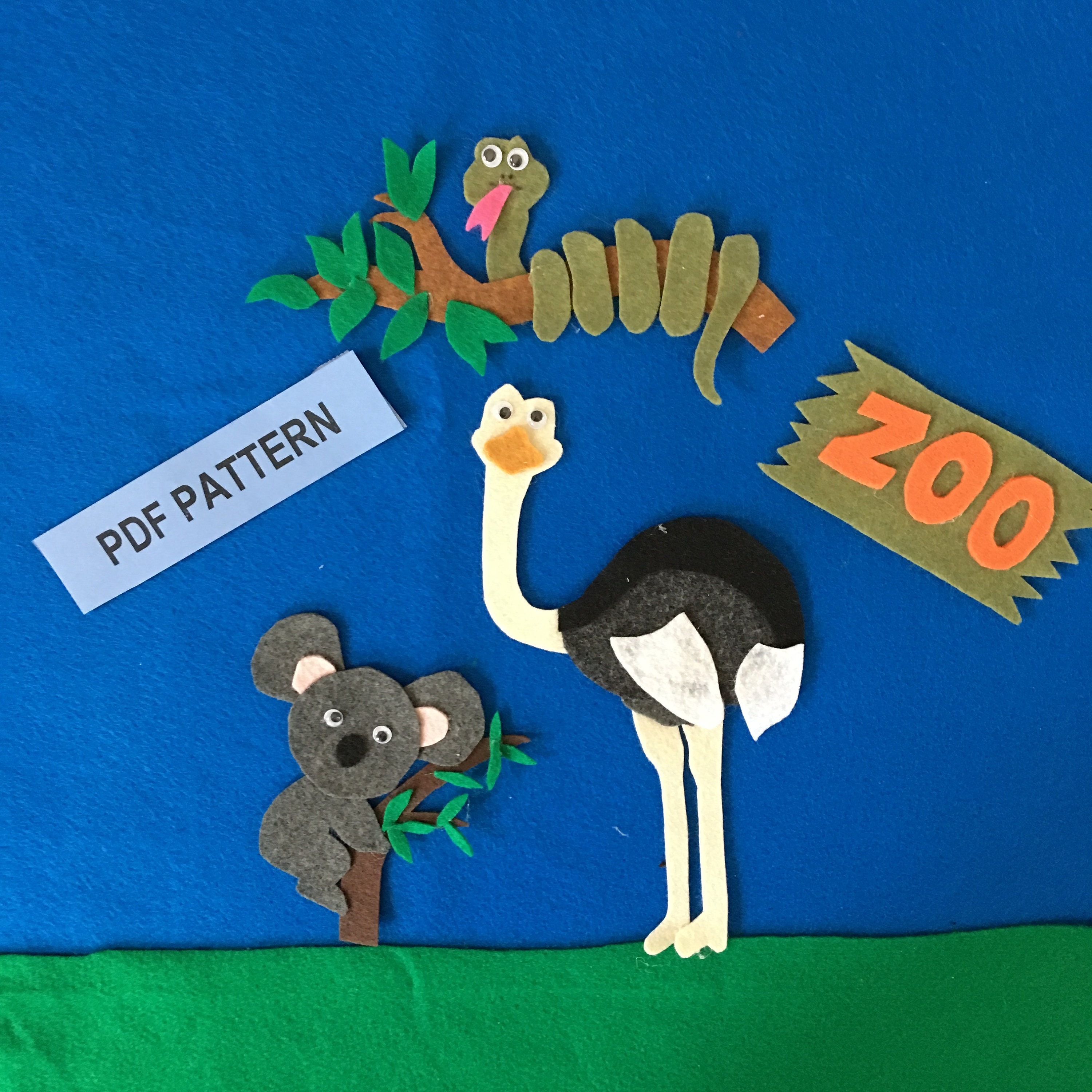 At the Zoo Animals Patterns for Use on a Felt Board or Flannel | Etsy