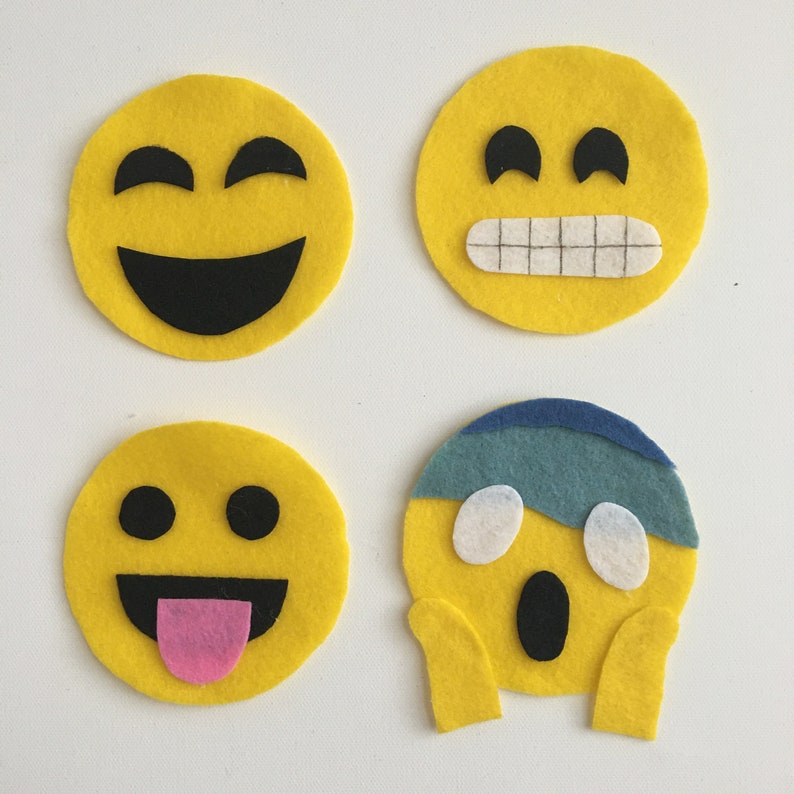 Emoji Felt Pattern With 8 Different Emotions Happy Emoji Sad - Etsy Canada