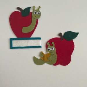 Bookworm Felt Board Pattern, Wiggly Worm, Book and Apple Patterns. DIY ...
