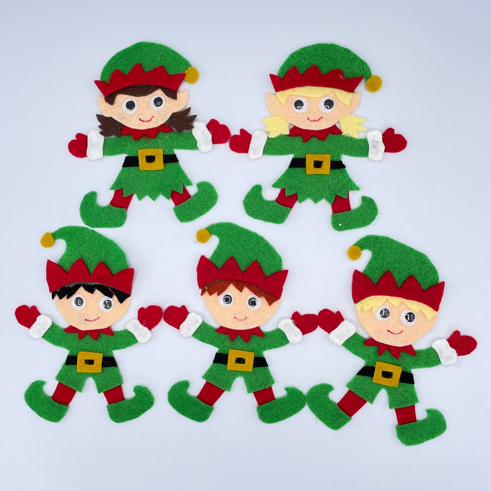5 Little Elves Jumping on the Sleigh Felt Pattern Christmas - Etsy