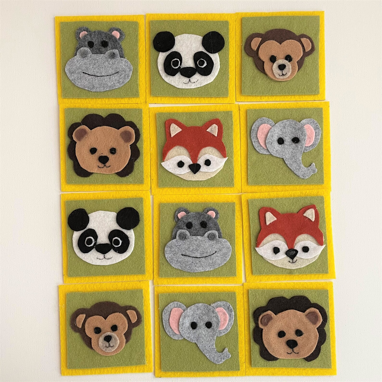 Zoo Animal Matching Game for a Felt Board - DIY Downloadable Pattern ...