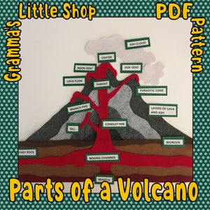 Parts of a Volcano Felt Pattern - DIY PATTERN ONLY - Etsy