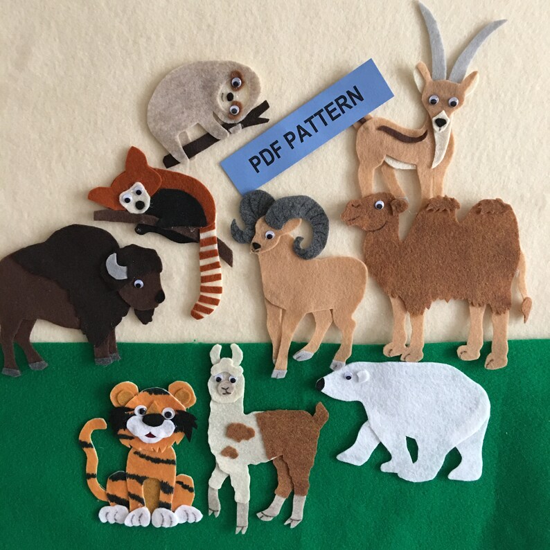 At the Zoo Set 2 Animal Patterns to Be Used on a Felt Board - Etsy