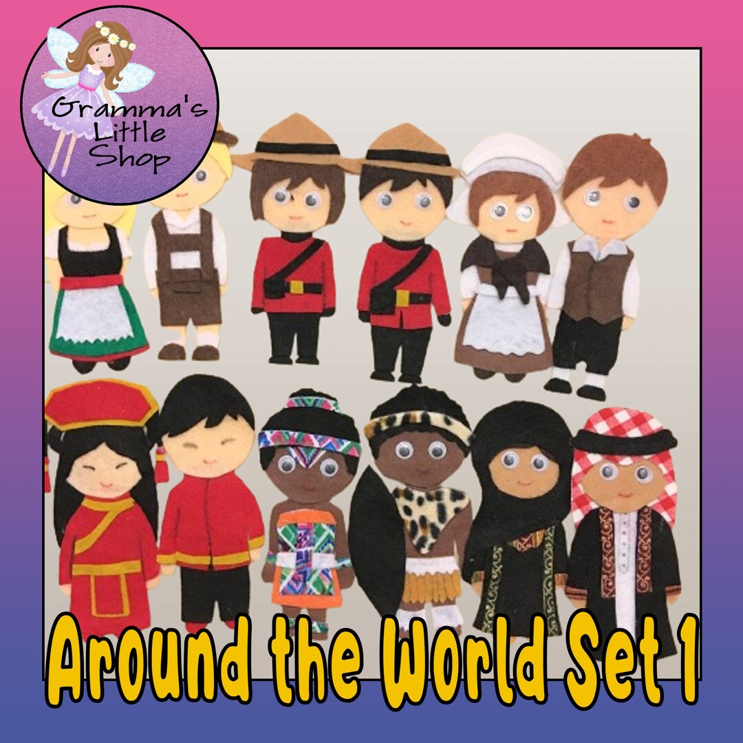Around the World Patterns for Felt Story Board Set 1 - PDF PATTERN ONLY ...