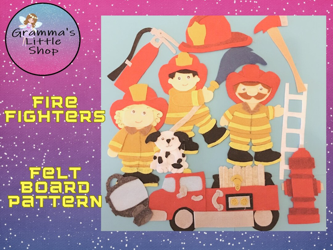 Firefighter Felt Board Pattern – Teaching Fire Prevention (PDF Pattern ...
